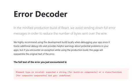 Solved React Invariant Violation Minified React Error 130