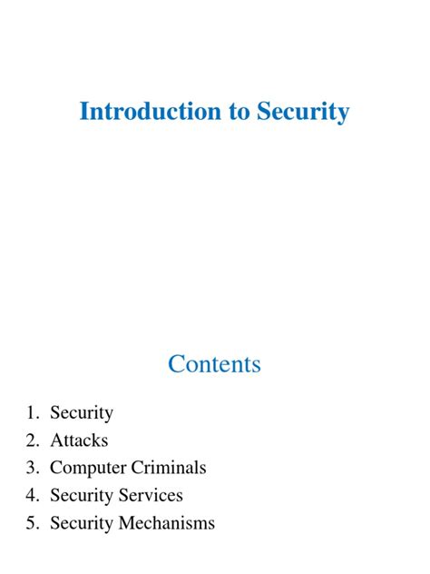 Introduction To Security Pdf Computer Security Security