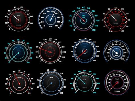 Premium Photo | Car dashboard speedometer indicators vector set