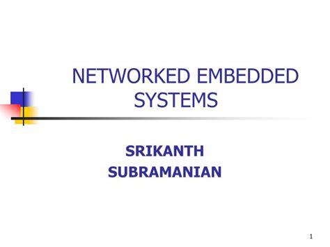 Ppt Networked Embedded Systems Powerpoint Presentation Free Download