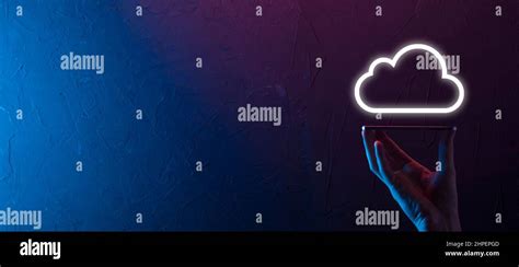 Hand Holding Icon Cloud Computing Network And Icon Connection Data Information In Hand Cloud