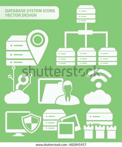 database server icon setvector vector de stock libre de regalías