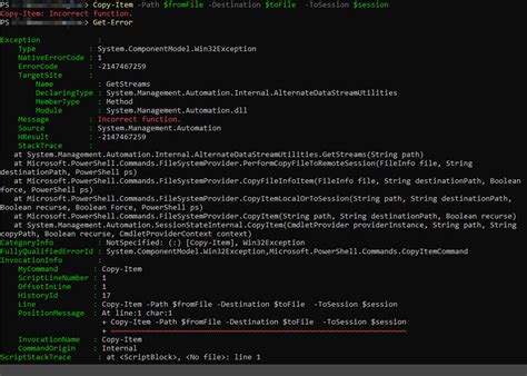 Copy Item With Tosession Throws Incorrect Function Error When The From Path Is An Azure File