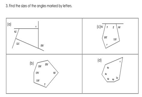Solved 3 Find The Sizes Of The Angles Marked By Letters