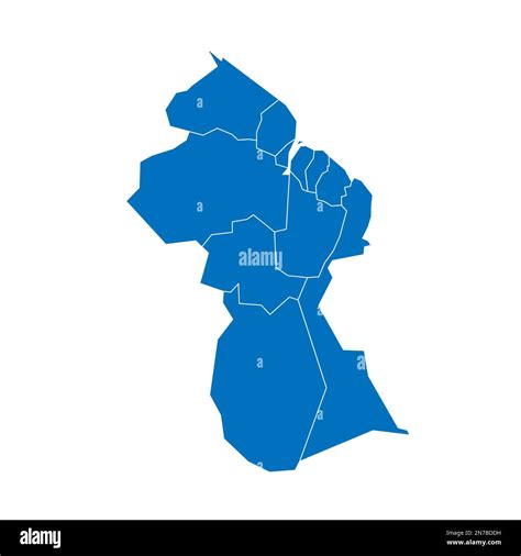 Guyana Political Map Of Administrative Divisions Regions Solid Blue