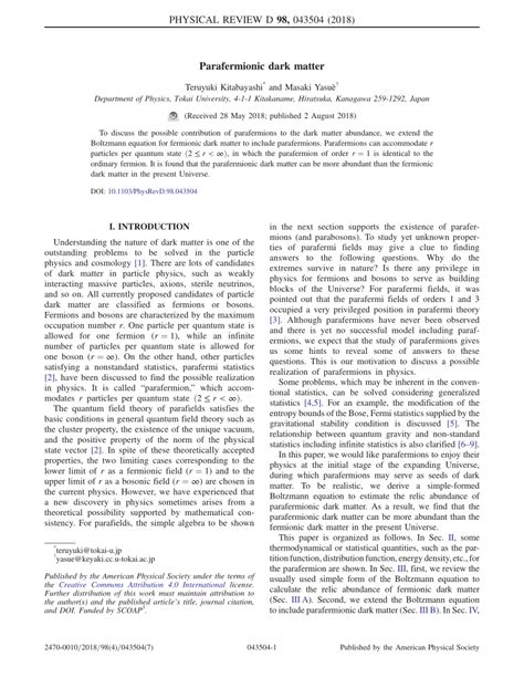 Pdf Parafermionic Dark Matter
