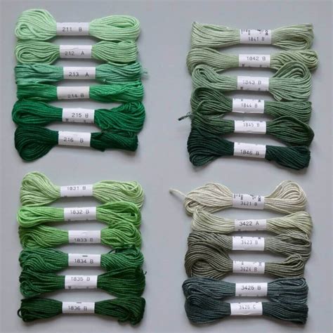 Soie Dalger Universal Silk Embroidery Thread Green Hot Warm Gre