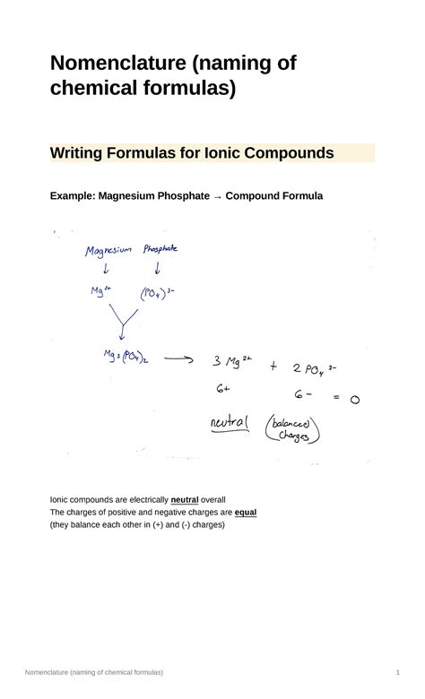 Nomenclature Naming Of Chemical Formulas Nomenclature Naming Of Chemical Formulas Writing