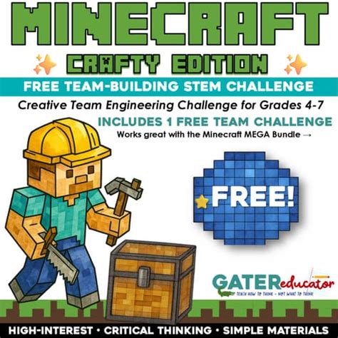 Free Minecraft Stem Challenge Team Engineering Activity Hands On Grades 47