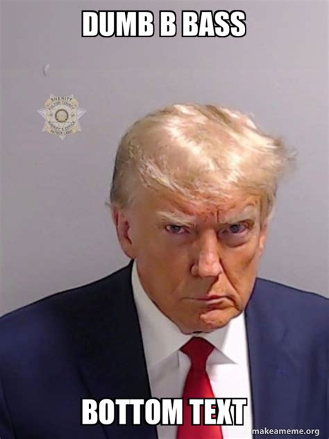 Dumb B Bass Bottom Text Donald Trump Mugshot Meme Generator
