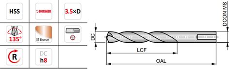 A321 80mm Dormer Three Flat Shank Hss Drills Steam And Bronze