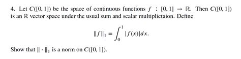 solved 4 let c [0 1] be the space of continuous functions