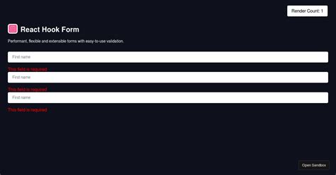React Hook Form Js Forked Codesandbox