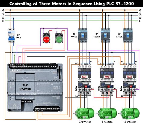 Sequential Motor Control Circuit Using Siemens Plc S7 1200 Electrical