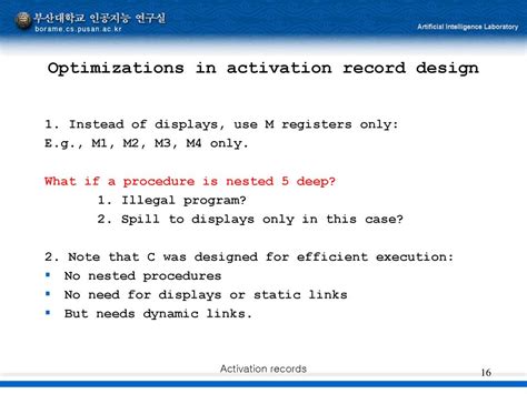 activation records programming language design and implementation 4th