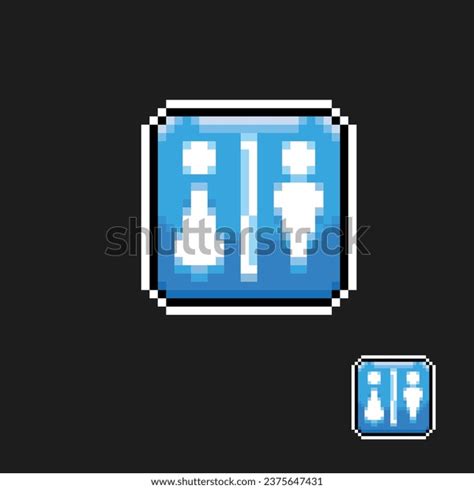 Blue Gender Sign Pixel Art Style Stock Vector Royalty Free 2375647431 Shutterstock
