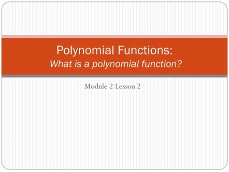 Introduction To Polynomial Functions Pptx