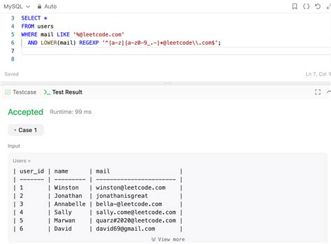 作業成果 1517 Find Users With Valid E Mails Hahow 好學校