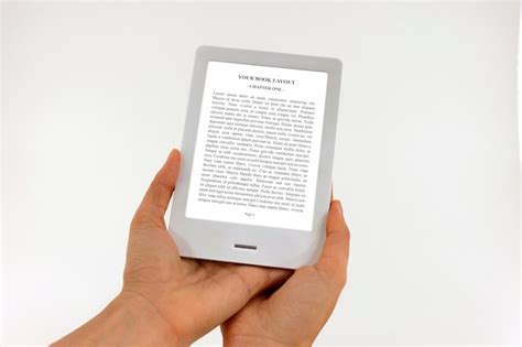 Premium Psd Ebook Reader Mockup With Holding Hands White Background