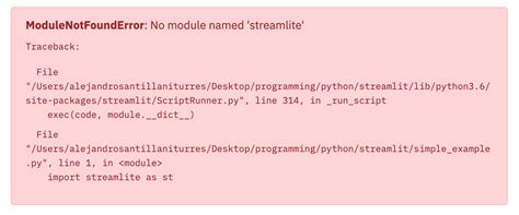 modulenotfounderror no module named streamlite · issue 1060