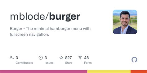 GitHub Mblode Burger Burger The Minimal Hamburger Menu With Fullscreen Navigation