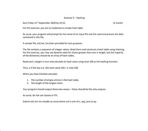 Solved Exercise 5 Hashing 2 Marks Due Friday 11th