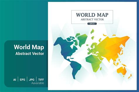 World Map Abstract Full Color Vector Color Vector Abstract World Map