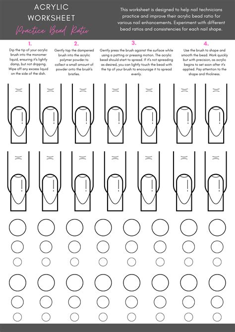 Acrylic Bead Ratio Practice Sheet Sassy Nailz By D