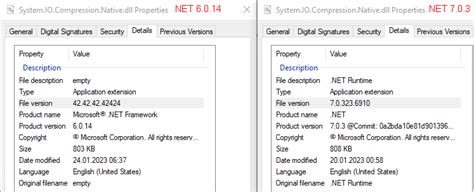 [bug] Version Downgrade In Net 7 For System Io Compression Native Dll Leads To Broken Microsoft
