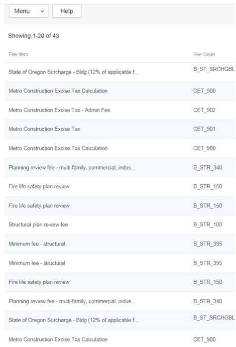 Expand List View Under Menu OREGON EPERMITTING