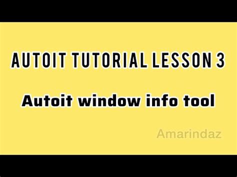 Autoit Tutorials Part Autoit Window Info Tool YouTube