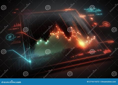 Financial Digital Graphs Glowing Lines And Diagram On Digital Screen Data Analytics For
