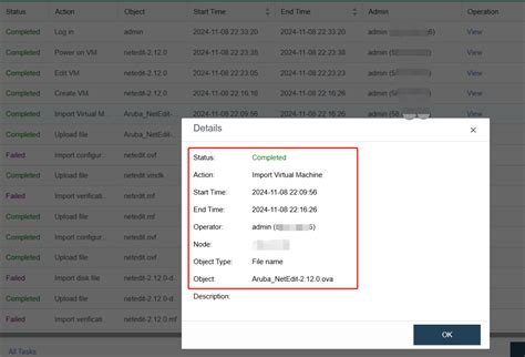 import image ova ขึ้น error failed to import virtual machine เนื่องจาก