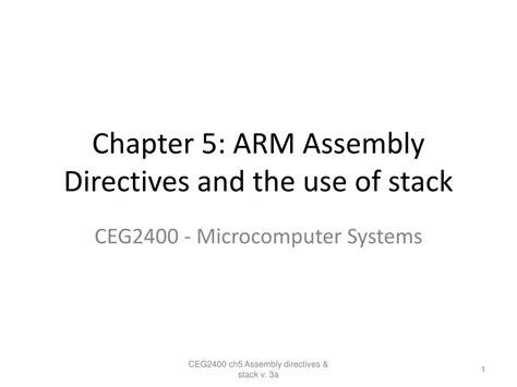 PPT Chapter ARM Assembly Directives And The Use Of Stack PowerPoint Presentation ID