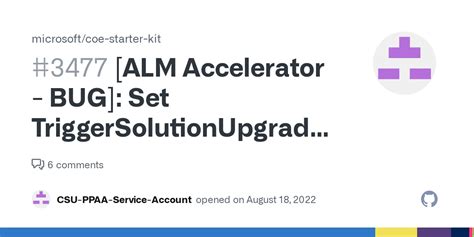 [alm accelerator bug] set triggersolutionupgrade variable error