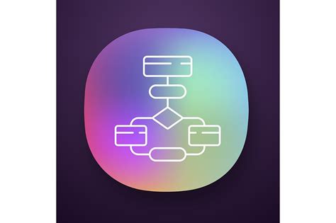 Flow Diagram App Icon Outline Icons ~ Creative Market