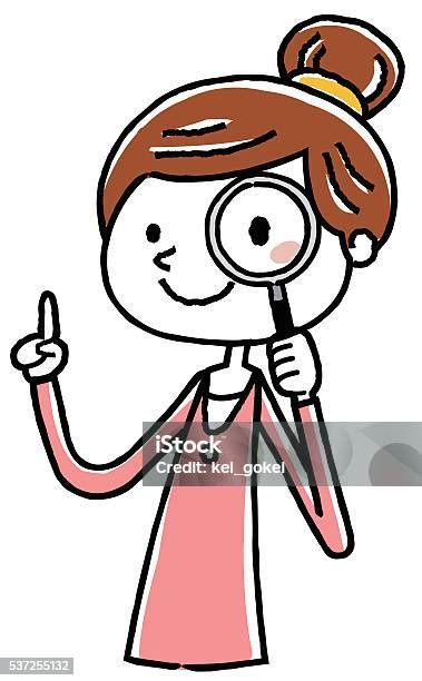 일러스트 실중량을 젊은 여성 돋보기 검사 보기에 대한 스톡 벡터 아트 및 기타 이미지 검사 보기 검색 기업 재무와 산업 Istock