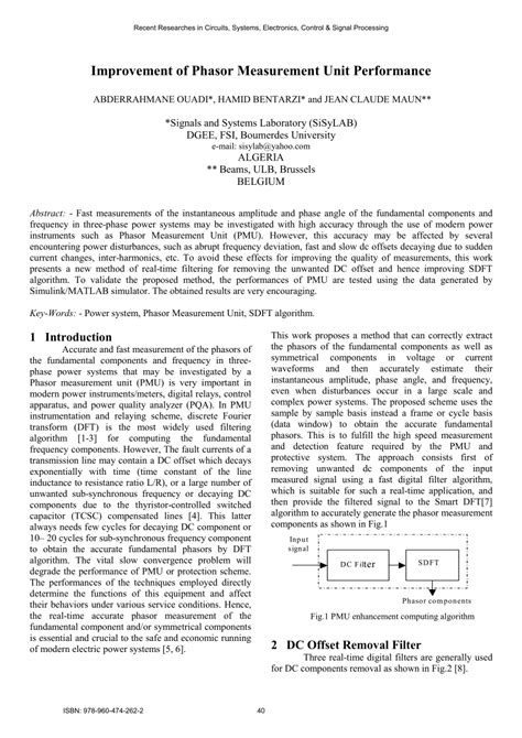 Pdf Improvement Of Phasor Measurement Unit Performance