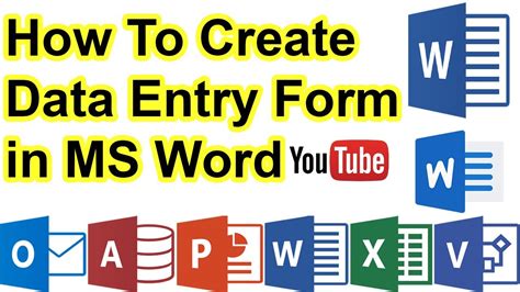 How To Create Data Entry Form Ms Word Msoffice Msword Tutorial Tech Youtube