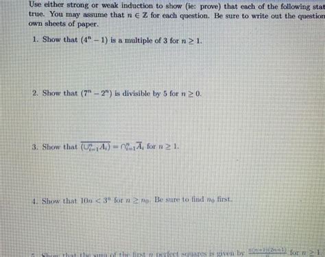 Use Either Strong Or Weak Induction To Show Ie