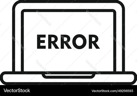 Laptop Software Error Icon Outline Button Vector Image