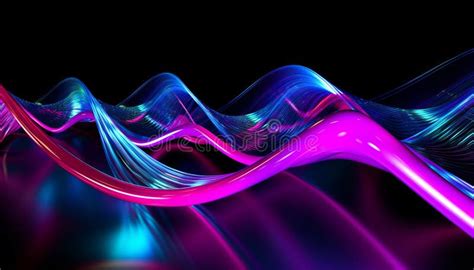 Abstract Wave Pattern In Bright Blue Backdrop Generated By Ai Stock