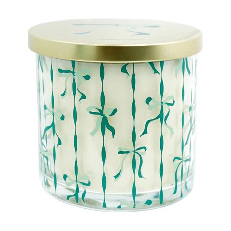 Scented Candle With Bow Print Winter And Mint Freeze 14 8 Oz