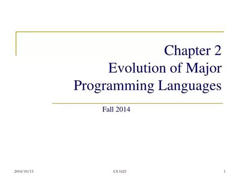 Ppt Chapter 2 Evolution Of Major Programming Languages Powerpoint