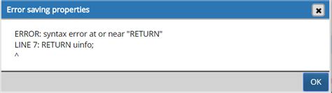 ERROR Syntax Error At Or Near RETURN PostgreSQL Function Stack