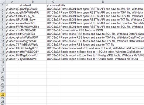 save youtube playlist to excel file in a few clicks
