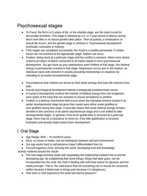 Psychosexual Stages Pdf Id Oedipus Complex