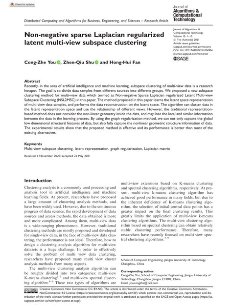 pdf non negative sparse laplacian regularized latent multi view