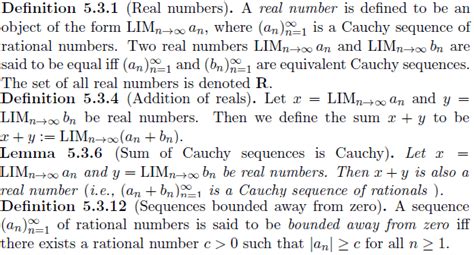 Regarding Real Numbers As Limits Of Cauchy Sequences • Physics Forums