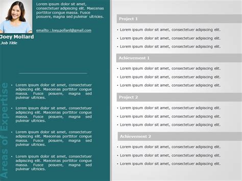 Teal And Gray Professional Profile Layout For Career Highlights